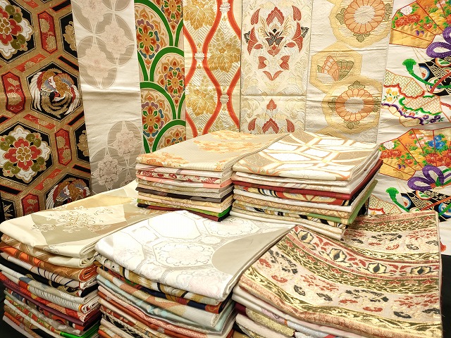 平和屋本店■袋帯 西陣 まとめて100点 鳳凰 蝶 更紗 花柄 七宝 宝相華 佐賀錦 金銀糸 など 着用可能多数 未使用品あり 全て正絹 se3774