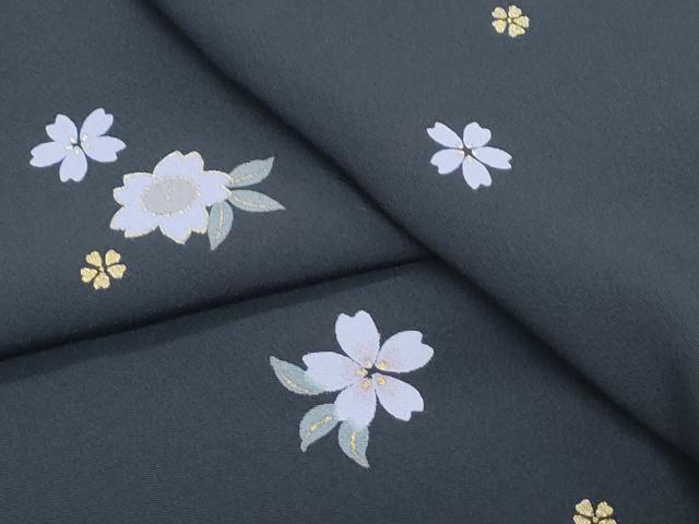 平和屋着物●上質な小紋　舞花文　金彩　正絹　逸品　未使用　CAAY9501th