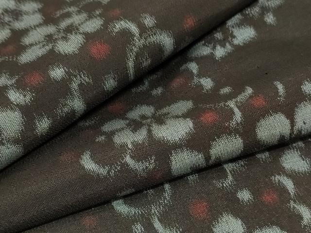 平和屋着物＊夏物　小紋　紗　幾何学花文　AABC9416jd