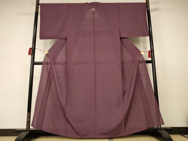 平和屋着物＊夏物　色無地　絽　煤竹色　正絹　逸品　AABC9415jd