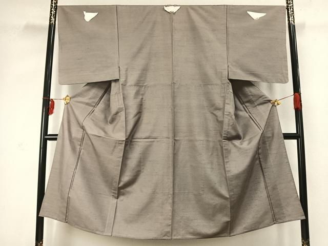 平和屋着物▽男性　色紋付　単衣　紬地　潤色　正絹　逸品　未使用　AABC4085fy