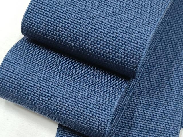 平和屋着物●男性　本場筑前博多織　角帯　青藍色　正絹　逸品　CABA1018hy