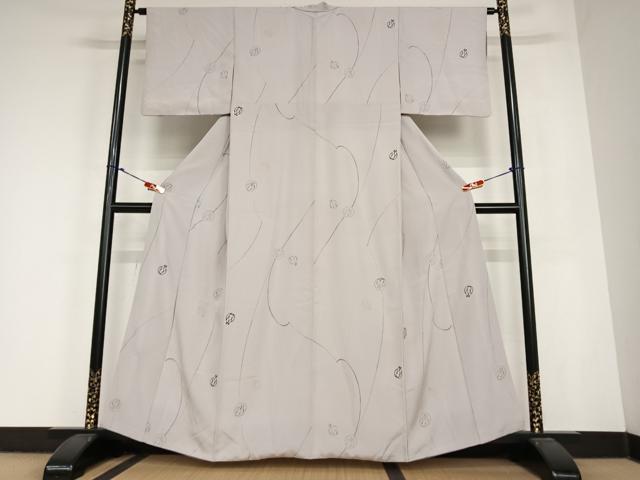 平和屋着物●上質な小紋　印傳　うさぎ　金彩　正絹　逸品　AABC5031zg