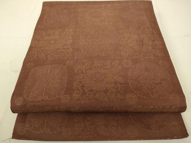 平和屋着物●西陣　川島織物　九寸開き名古屋帯　名物裂　遠州七宝　金糸　正絹　逸品　DAAX8430du