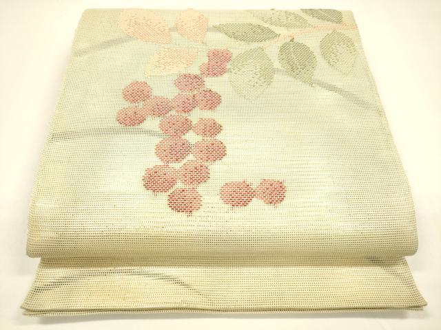 平和屋着物＊夏物　六通柄袋帯　南天文　金銀糸　正絹　逸品　DAAY8492cm