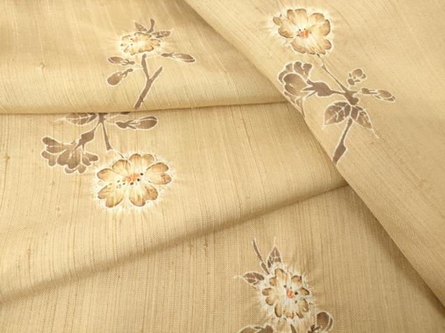 平和屋着物●上質な小紋　紬地　絞り　草花文　正絹　逸品　DAAY9205az