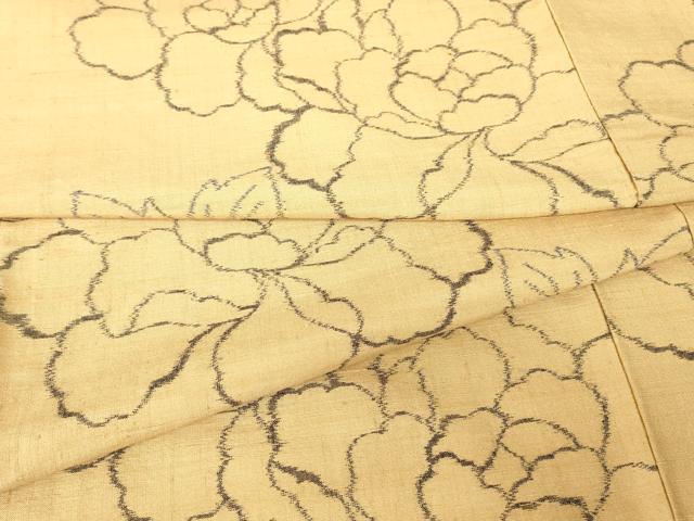 平和屋着物●上質な紬　牡丹文　正絹　逸品　DAAY9207az