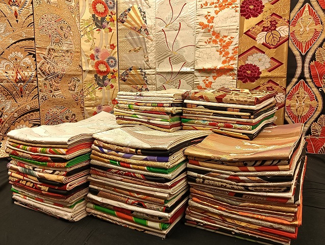 平和屋着物■袋帯 西陣 まとめて100点 向かい鶴 蝶 更紗 花柄 正倉院 金銀糸 など 着用可能多数 未使用品あり 全て正絹 mmm008