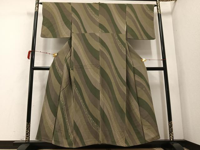 平和屋着物●訪問着　作家物　吉祥花文　鬼しぼ縮緬　正絹　逸品　AABD3463ph