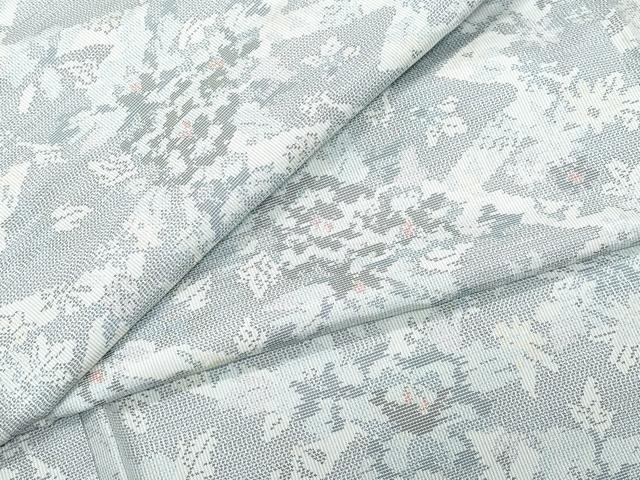 平和屋着物●本場大島紬　白大島　草花文　正絹　逸品　CAAZ8364vf
