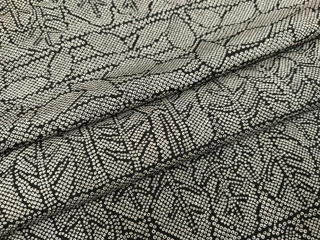 平和屋着物●上質な小紋　樹林文　黒地　正絹　逸品　未使用　AABD4473ph