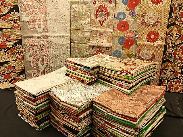 平和屋着物■袋帯 西陣 まとめて100点 鳳凰 向かい鶴 孔雀 人物 風景 更紗 花柄 正倉院 金銀糸 など 未使用品あり 全て正絹 mmm047