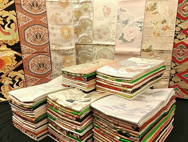 平和屋着物■袋帯 西陣 まとめて100点 鳳凰 鶴 人物 向かい蝶 更紗 花柄 宝相華 正倉院 金銀糸 など 未使用品あり 全て正絹 mmm048