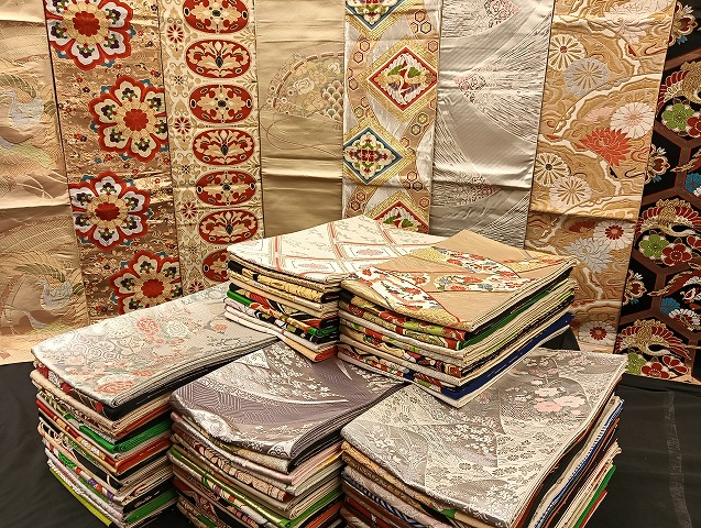 平和屋着物■袋帯 西陣 まとめて100点 鳳凰 向かい鶴 鴛鴦 孔雀羽 蝶 乱菊 宝相華 駒刺繍 佐賀錦 金銀糸 未使用品あり 全て正絹 mmm058