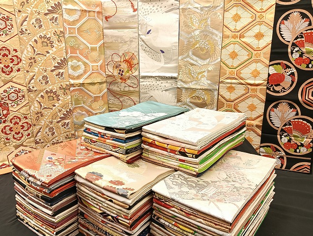 平和屋着物■袋帯 西陣 まとめて100点 鳳凰 向かい鶴 孔雀 蝶 更紗 花柄 正倉院 楽器 金銀糸 など 未使用品あり 全て正絹 mmm062