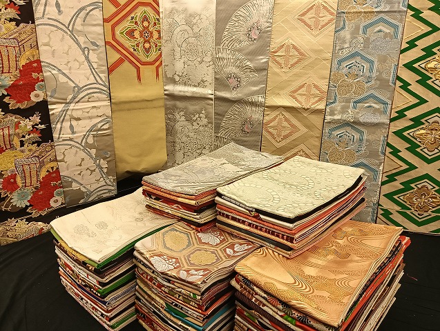 平和屋着物■袋帯 西陣 まとめて100点 鳳凰 向かい鶴 鴛鴦 孔雀 鳥獣 風景 正倉院 楽器 金銀糸 など 未使用品あり 全て正絹 mmm061