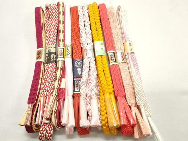 平和屋着物●和装小物　帯締め10本セット　雅流　手組紐　組紐　金銀糸　逸品　未使用　DAAW8448zzz