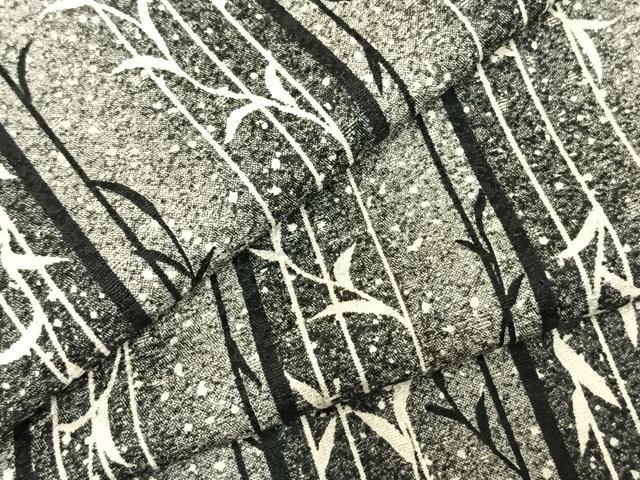 平和屋着物▽上質な小紋　単衣　枝葉間道　正絹　逸品　AABD0398fy