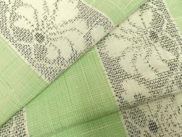 平和屋着物▽上質な紬　単衣　花間道　正絹　逸品　AABD0400fy