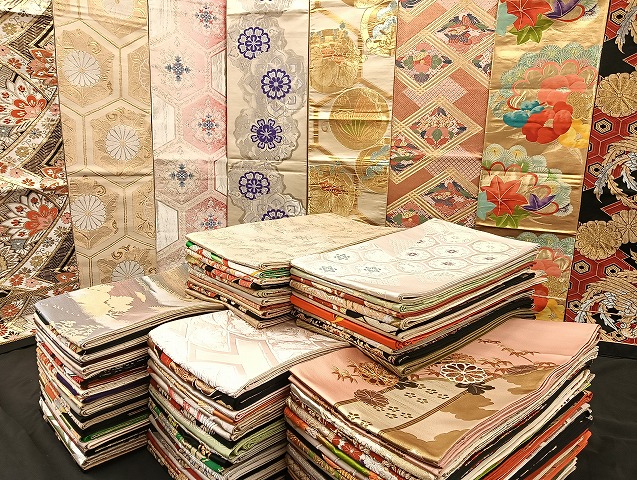 平和屋着物■袋帯 西陣 まとめて100点 向かい鳳凰 孔雀 蝶 更紗 花柄 宝相華 佐賀錦 金彩 金銀糸 など 未使用品あり 全て正絹 mmm072