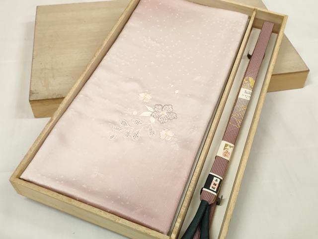平和屋着物●和装小物　帯締め・帯揚げセット　中国三大刺繍　汕頭刺繍　舞花文　手組紐　高麗組　金糸　逸品　未使用　DAAU7961zzz