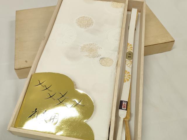 平和屋着物●和装小物　帯締め・帯揚げセット　礼装用　正倉院花文　金糸　組紐　高麗組　逸品　未使用　DAAV8239zzz