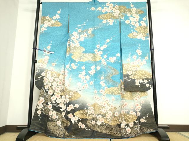 平和屋着物●豪華振袖　絞り　辻が花　金彩　金通し地　正絹　逸品　DAAY9333az