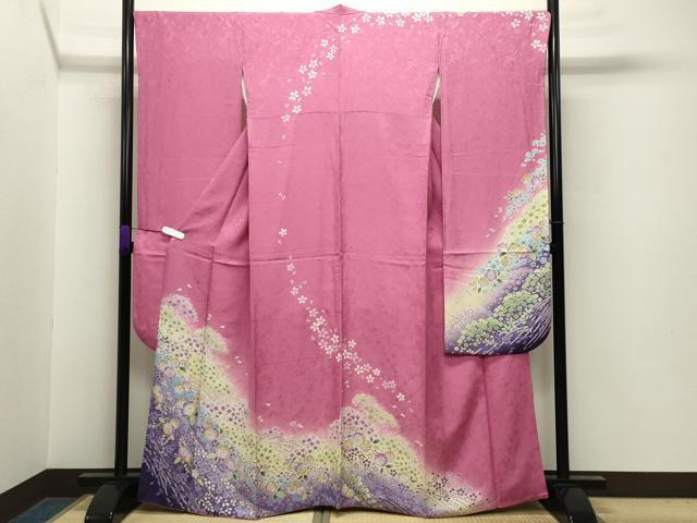 平和屋着物●豪華振袖　駒刺繍　辻が花　暈し染め　金彩　正絹　逸品　CABA9622gh