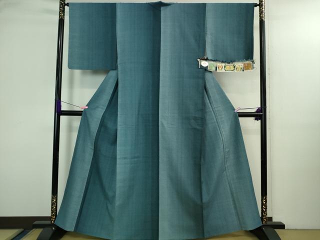 平和屋本店▽極上　本場結城紬　重要無形文化財　単衣　奥順謹製　間道　証紙付き　逸品　DZAA5771kh6