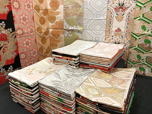 平和屋着物■袋帯 西陣 まとめて100点 鳳凰 鶴 鴛鴦 孔雀羽 人物 蝶 風景 更紗 七宝 正倉院 駒刺繍 金銀糸 未使用品あり 全て正絹 mmm960
