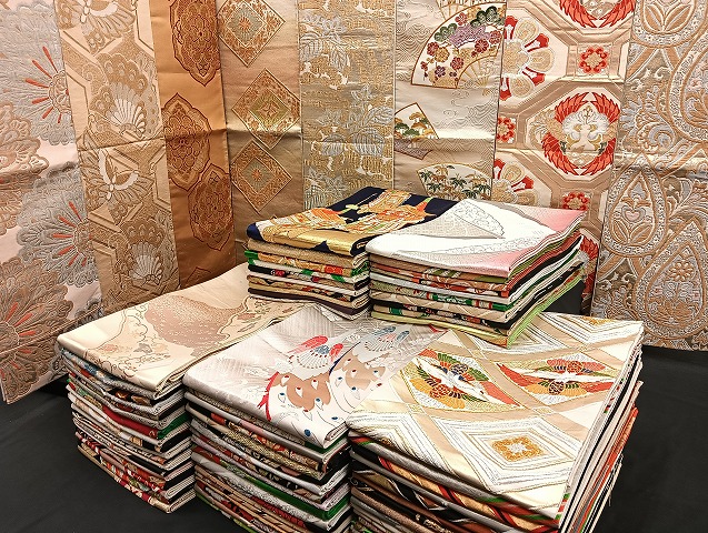 平和屋着物■袋帯 西陣 まとめて100点 向い鳳凰 向い鶴 孔雀 蝶 更紗 松竹梅 正倉院 金銀糸 宮田織物謹製 未使用品あり 全て正絹 mmm958