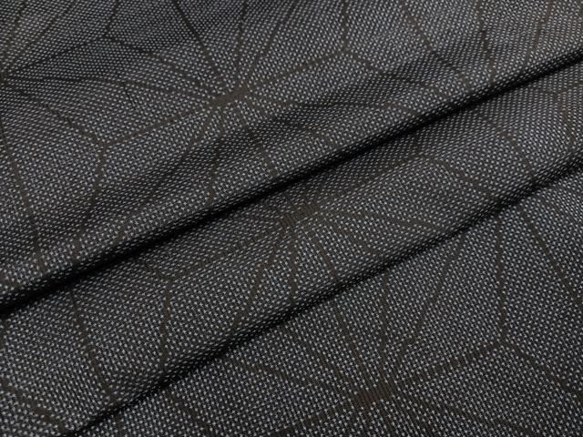 平和屋着物●本場大島紬　一元絣　麻の葉文様　正絹　逸品　AABD9864ph