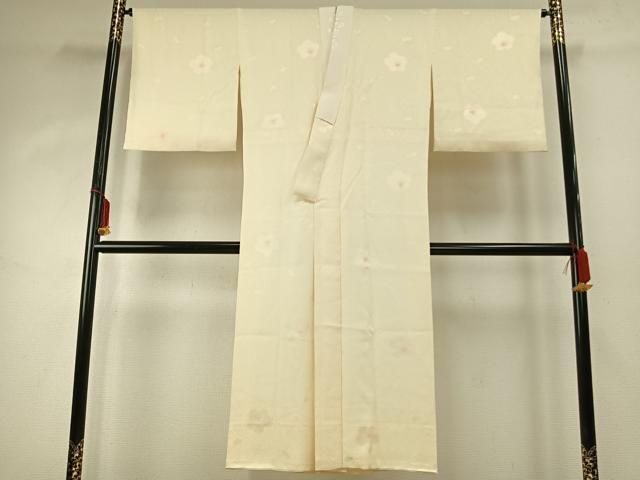 平和屋着物●長襦袢　袷　舞花文　半衿刺繍　正絹　逸品　AABD8687fy