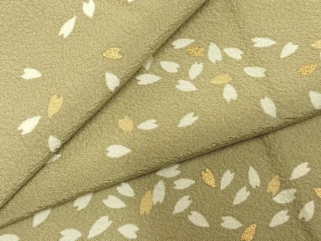 平和屋着物●上質な小紋　舞桜文　金彩　正絹　逸品　AABD8709fy