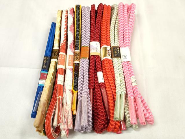 平和屋着物●和装小物　帯締め10本セット　組紐　素材色々　逸品　未使用　DABA7069zzz