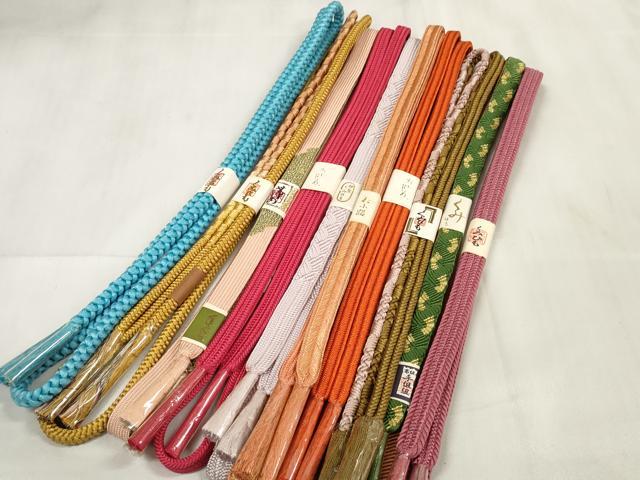 平和屋着物●和装小物　帯締め10本セット　組紐　伊賀組紐　金糸　全て正絹　逸品　未使用　DABA7064zzz