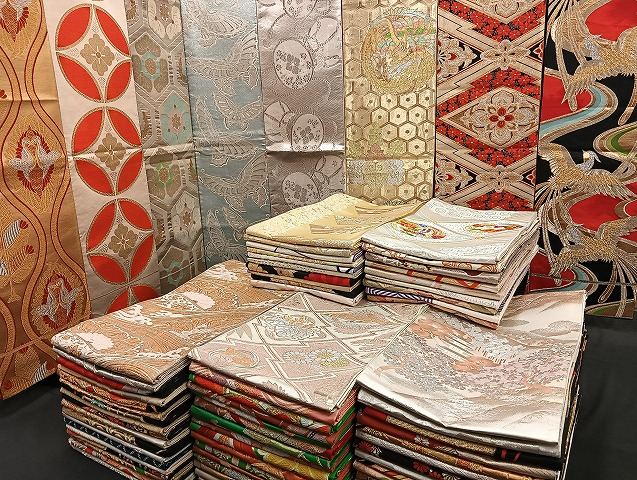 平和屋着物■袋帯 西陣 まとめて100点 鳳凰 向い鶴 尾長鳥 向い鳥 蝶 風景 七宝 正倉院 楽器 佐賀錦 金銀糸 未使用品あり 全て正絹 mmm972