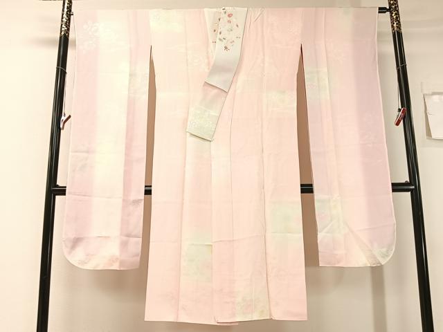 平和屋着物●振袖用長襦袢　袷　青海波花地紋　暈し染め　半衿刺繍　広衿仕立て　正絹　逸品　未使用　CABB4862vp