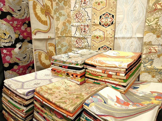 平和屋本店■袋帯 西陣 まとめて100点 鳳凰 鶴 人物 蝶 更紗 花柄 宝相華 佐賀錦 金銀糸 など 着用可能多数 未使用品あり 全て正絹 se3826