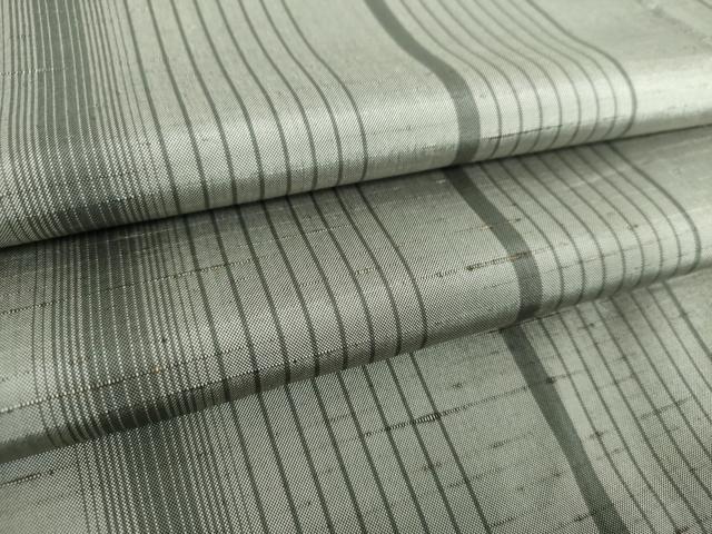 平和屋着物●ぜんまい紬　間道　正絹　逸品　DABA1454ps