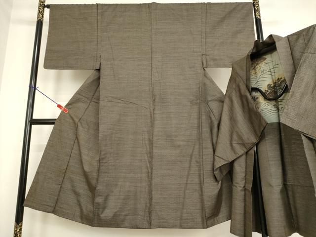 平和屋着物●男性　本場大島紬　アンサンブル　亀甲絣　正絹　逸品　AABE2534ph