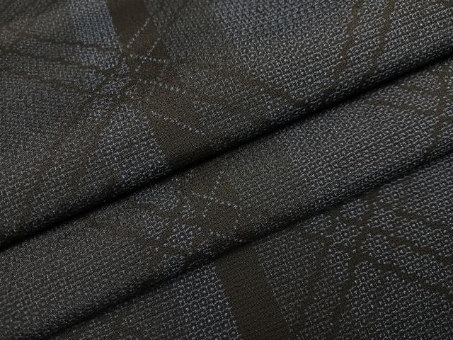 平和屋着物●本塩沢　110亀甲　間道　正絹　逸品　AABE3922ph