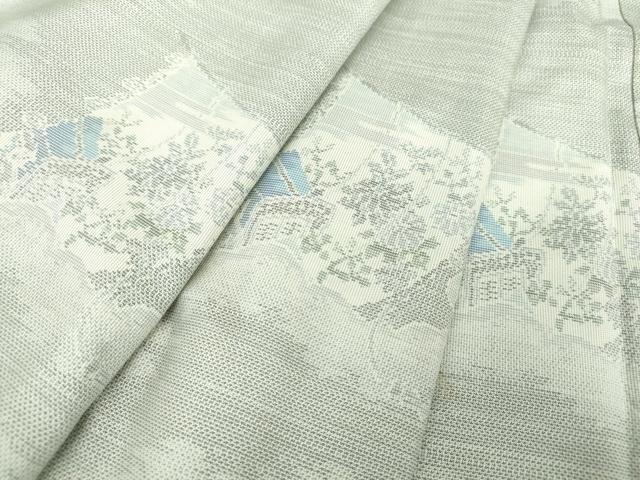 平和屋着物●都喜ヱ門　本場大島紬　白大島　9マルキ　総絣　雲取り几帳花文　藤絹織物謹製　正絹　逸品　DABA1543ps