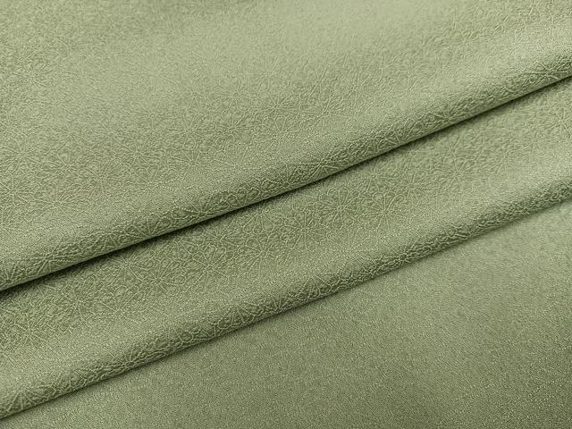 平和屋着物●上質な色無地　花地紋　山葵色　正絹　逸品　未使用　AABE3983ph