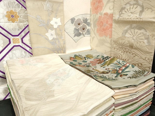 平和屋本店■夏物 袋帯 絽 紗 まとめて 50点 風景 花柄 すくい織 刺繍 金銀糸 など 未使用品あり 全て正絹 se3850