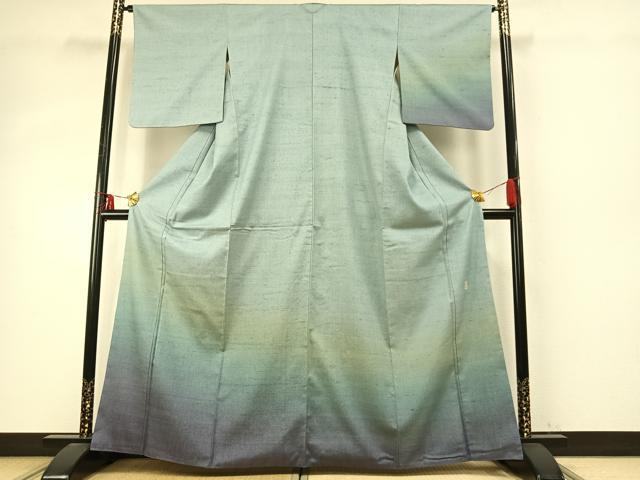 平和屋着物●訪問着　紬地　作家物　霞文　暈し染め　正絹　逸品　AABE5367fy