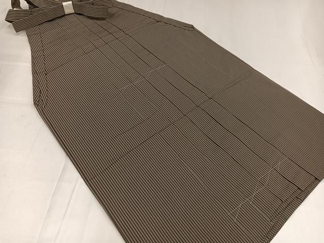 平和屋着物●男性　馬乗り袴　縞　正絹　逸品　未使用　AABE6938ph