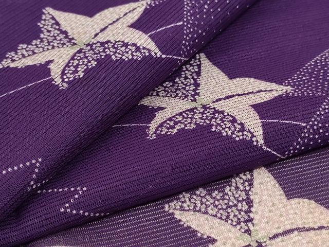 平和屋着物＊夏物　小紋　絽　幾何学文様　洗える着物　AABE4700jd