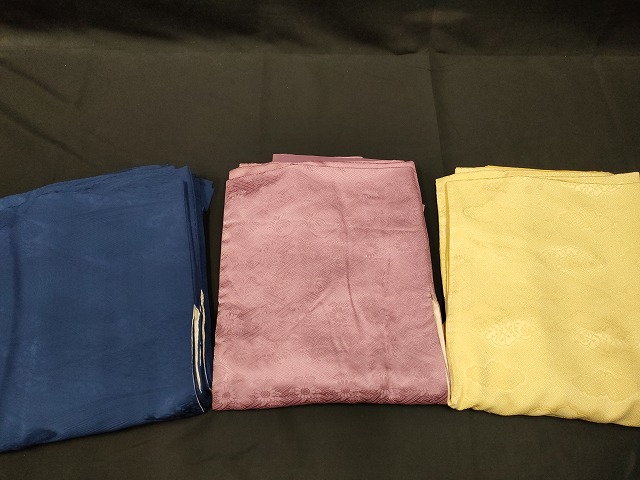 平和屋本店■色無地 まとめて 3点 花柄 流水 紗綾形 干割れ 地紋 など 着用可能多数 全て正絹 ppp3244