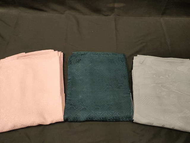 平和屋本店■色無地 まとめて 3点 花柄 流水 紗綾形 地紋 など 着用可能多数 全て正絹 ppp3243